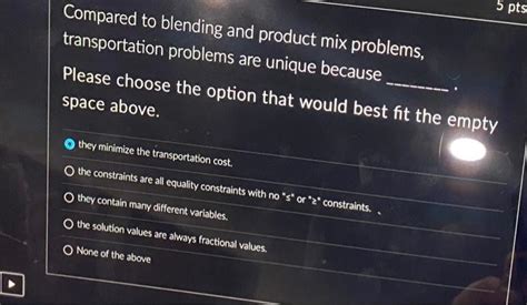 [solved] compared to blending and product mix problems tr
