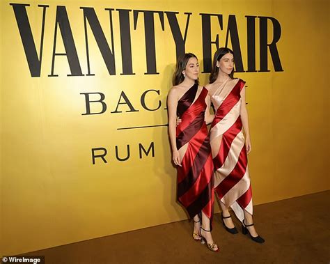 Alana And Danielle Haim Cut Glamorous Figures In Matching Red Striped