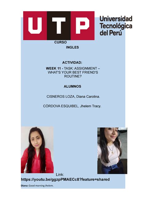 Tarea Semana Ingles CURSO INGLES ACTIVIDAD WEEK TASK ASSIGNMENT WHAT S YOUR BEST