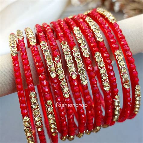 Red Glass Bangles For Women