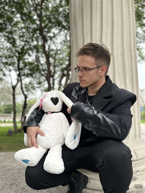 Emo White Bunny Plush With Love Collar Plushthis Plushies And Stuffed