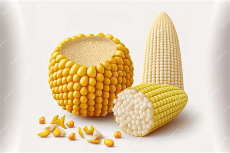 Premium Ai Image Isolated On A White Backdrop A Corn Setting Sliced