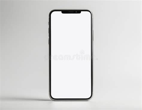 Modern Mobile Phone Mockup With Blank Screen Isolated On White Background Stock Illustration