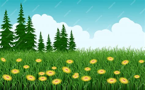 Grass Flowers And Trees