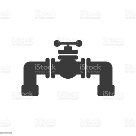 흰색 배경에 고립 된 밸브 글리프 아이콘이있는 파이프 라인 벡터 일러스트레이션 관 튜브에 대한 스톡 벡터 아트 및 기타 이미지 관 튜브 관로 아이콘 Istock