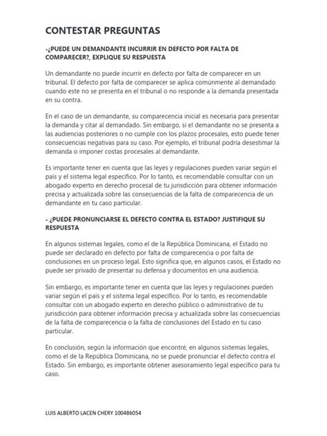Contestar Preguntas Pdf Jurisdicción Demanda Judicial