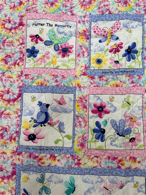 Flutter The Butterfly Story Homemade Quilt 40 X 60 Etsy