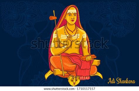 Adi Shankaracharya Early 8th Century Indian Stock Vector Royalty Free