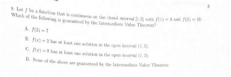 Solved 3 8 Let F Be A Function That Is Continuous On The Chegg Com