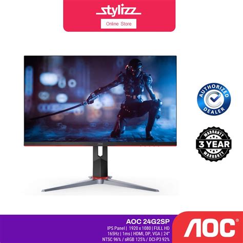 AOC GAMING 24G2SP 24G2Z 24G2 24 1920X1080 1MS 165HZ HDTV DP VGA 3 YEARS WARRANTY