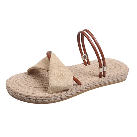 Semimay Gingham Two Way Wear Slide Sandals For Women Casual Bohemian