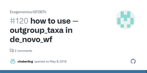 How To Use Outgroup Taxa In De Novo Wf Issue 120 Ecogenomics