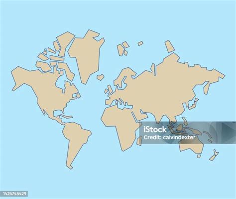 World Map Design With Editable Strokes Stock Illustration Download