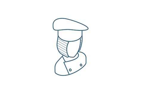 아바타 요리사 여성 요리 등대 아이콘 3d 라인 아트 기술 드로잉 편집 가능한 스트로크 벡터 0명에 대한 스톡 벡터 아트 및