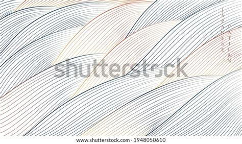 Japanese Background Line Pattern Vector Ocean Stock Vector Royalty