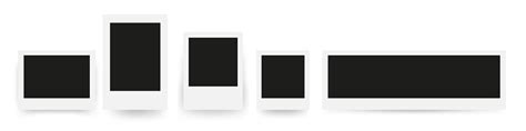그림자가 있는 빈 검은색 사진 프레임 모형 세트입니다 투명한 배경에 빈 폴라로이드 프레임입니다 현실적인 오래 된 사진 프레임입니다 벡터 일러스트 레이 션 공란에 대한 스톡
