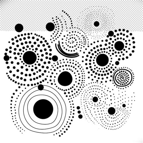 Premium Psd Doodle Circular Dot Pattern