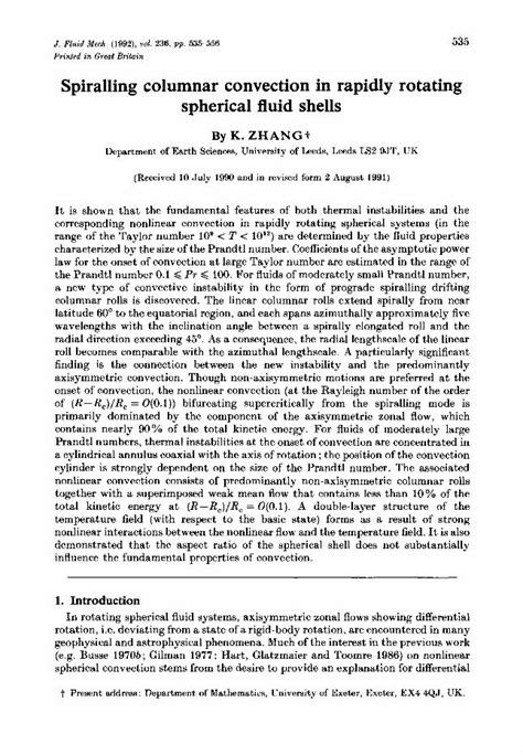 Pdf Spiralling Columnar Convection In Rapidly Rotating Spherical