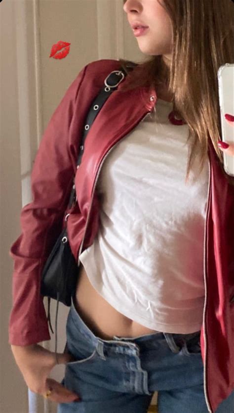 Insta Sofia Xsj Red Leather Jacket Outfit Jacket Outfit Women Red