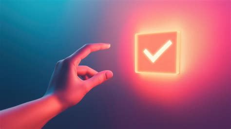 A Hand Extending Towards A Glowing Checkbox Premium Ai Generated Image