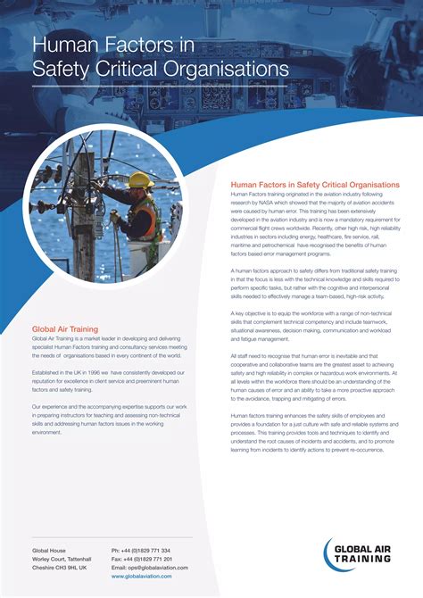 Human Factors In Safety Critical Organisations Pdf