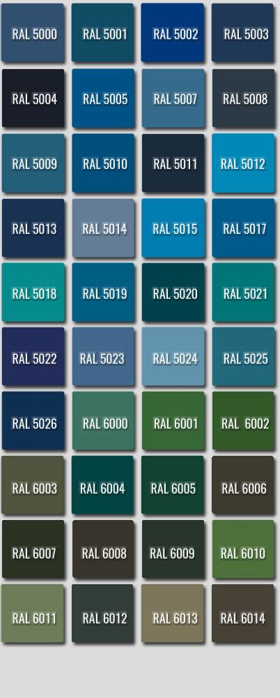 Ral Color Code Chart Ral Colour Chart Fast Blasting And Powder