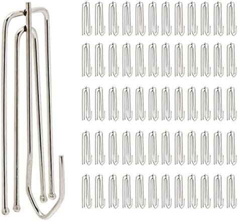 INCREWAY Crochets De Rideaux 60 Pcs En Acier Inoxydable Rideau Pleater Bande Crochets 4 Broches