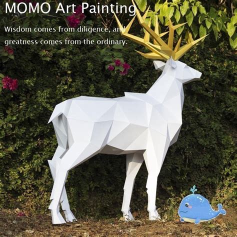 Momo โมเดลกระดาษ รูปกวาง 3d สามมิติ แฮนด์เมด Diy Jh81 Shopee Thailand