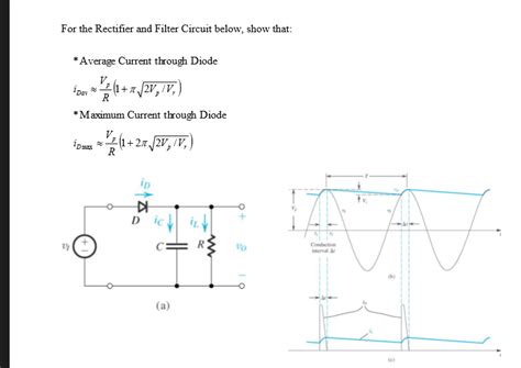 Solved For The Rectifier And Filter Circuit Below Show
