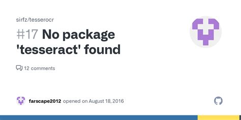no package tesseract found · issue 17 · sirfz tesserocr · github