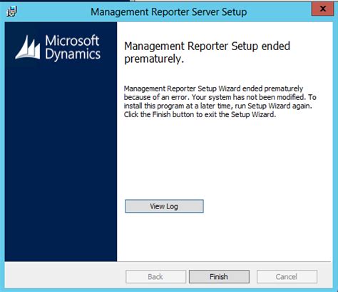 Error Installing Management Reporter 2012 Crestwood Associates