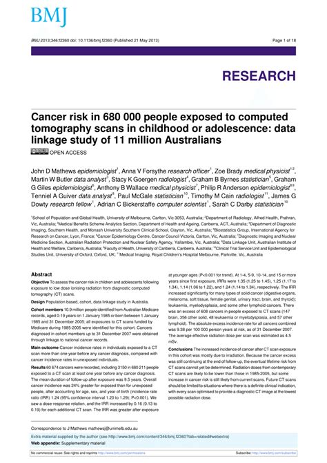 Pdf Cancer Risk In 680000 People Exposed To Computed Tomography