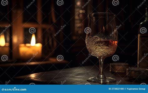 Luxury Table Candlelight Wine Whiskey Flame Romance Generated By Ai