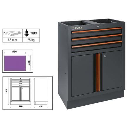 BETA 045000231 C45PRO M3A Module Fixe Avec 3 Tiroirs Et 2 Portes Pour