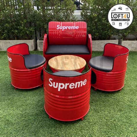 Loft4u ชุดโต๊ะโซฟารับรองแขกในร้าน แถมนาฬิกา เทา 50cm Thaipick