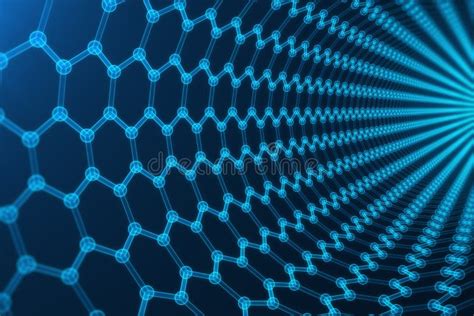3d Rendering Abstract Nanotechnology Glowing Hexagonal Geometric Form Close Up Concept