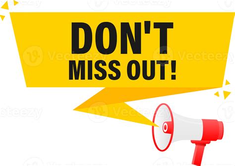Megaphone Label Set With Text Dont Miss Out Dont Miss Out Announcement