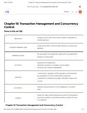 Chapter Transaction Management And Concurrency Control Flashcards