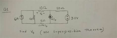 solved q1 find vo use superposition theorem