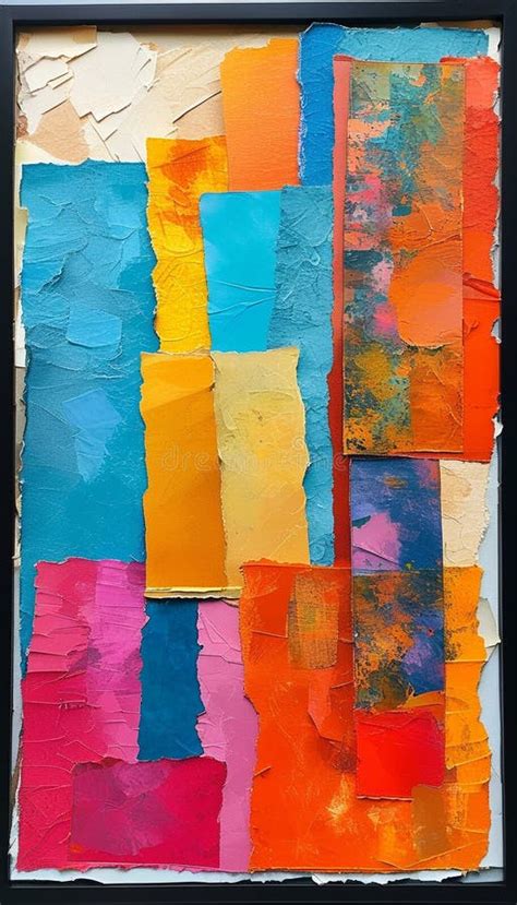 Colorful Abstract Collage Showcasing Vibrant Textures And Hues Stock Illustration Illustration