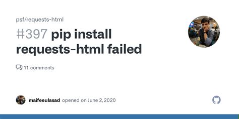 Pip Install Requests Html Failed Issue Psf Requests Html GitHub