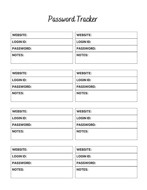 Password Tracker Etsy
