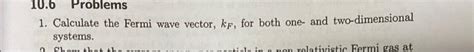 Solved 1 Calculate The Fermi Wave Vector KF For Both One Chegg