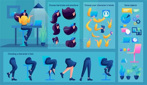 Stylized Business Character Programmer Set For Animation Use