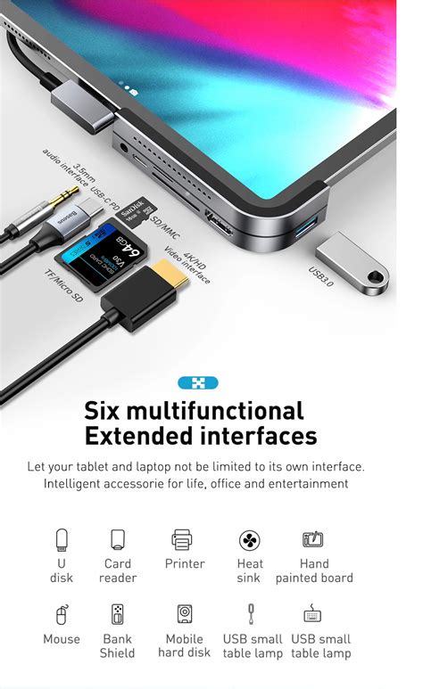 Baseus Usb C Hub To Usb Hdmi Usb Hub For Ipad Pro Type C Hub For Macbook Pro Docking Station