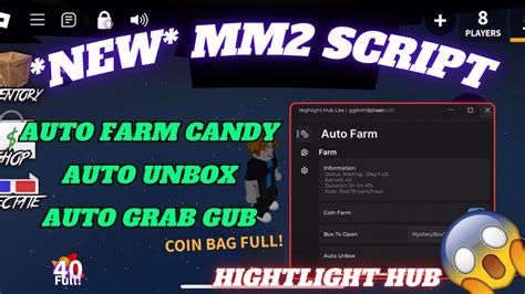 New Mm2 Script CÁch Hack Murder Mystery 2 Auto Farm Candy Auto Unbox Auto Grab Gub And More