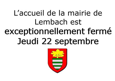 Fermeture Exceptionnelle De La Mairie Jeudi 22 Septembre Commune De