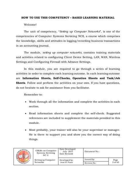 Cblm Set Up Computer Network Css Docx