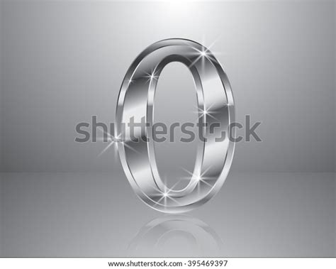 Chrome Symbols Shiny Number 0 Vector เวกเตอร์สต็อก ปลอดค่าลิขสิทธิ์