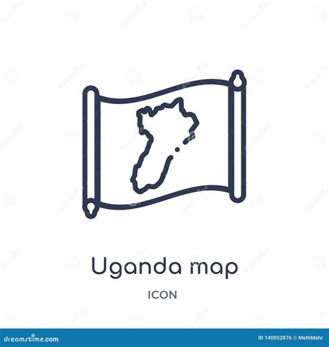 Linear Uganda Map Icon From Countrymaps Outline Collection Thin Line Uganda Map Vector Isolated